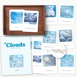 CLOUD Flash Cards | Types of Cloud | Learn About Weather | Montessori ...