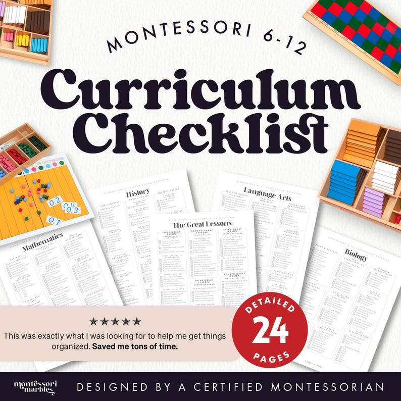 Montessori 6-12 Curriculum Checklist | Elementary Scope and Sequence ...