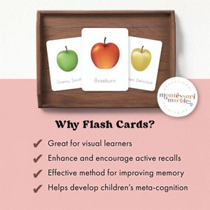 APPLES Flash Cards | 10 Flashcards | Montessori Inspired Homeschool ...