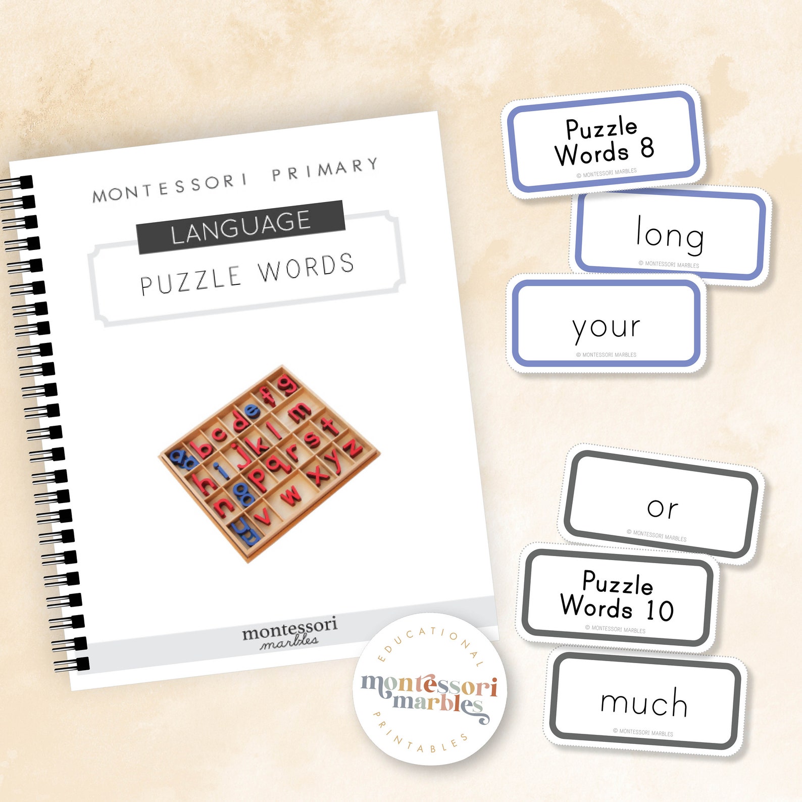 Montessori Sight Words Puzzle Cards: Language Learning (digital ...