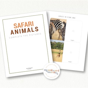 SAFARI ANIMALS Complete the Pictures | Montessori Inspired Visual ...