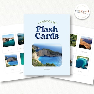 LANDFORMS Flash Cards | Montessori Inspired Cards | Social Studies ...