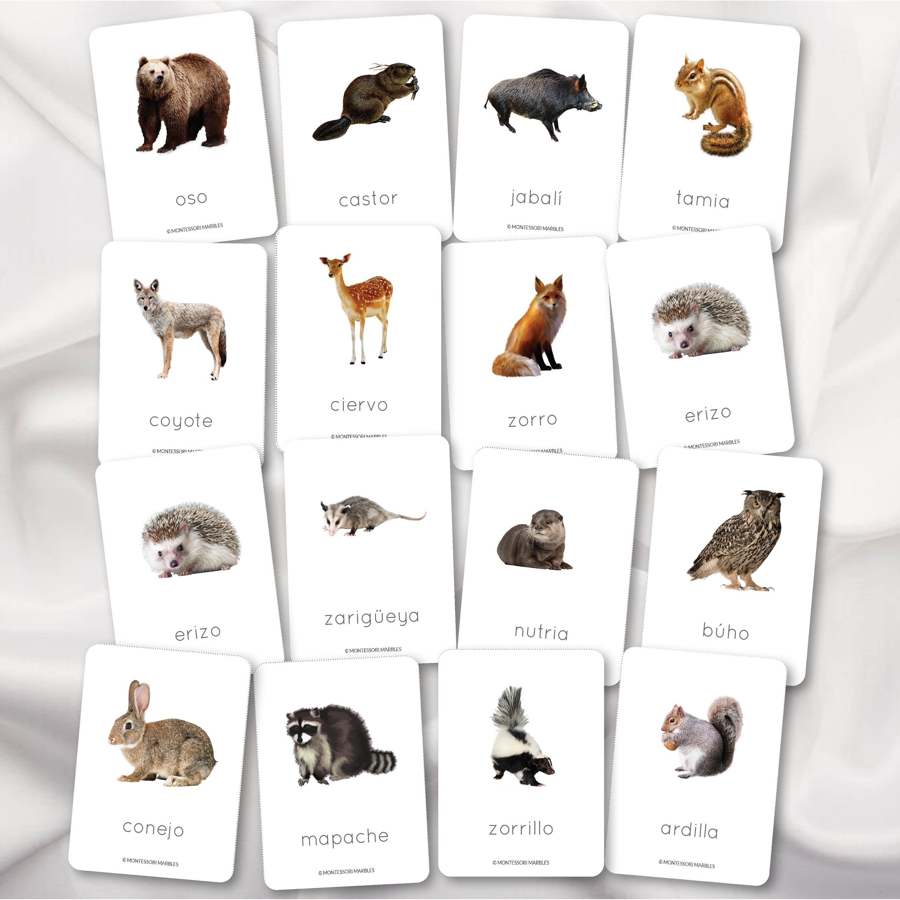 ANIMALES DEL BASQUE Woodland Animals Spanish Montessori - Etsy