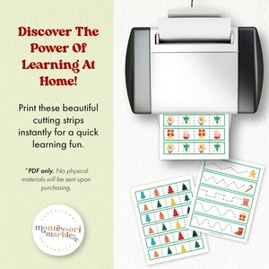 CHRISTMAS Cutting Strips, Fine Motor Activity for Montessori at Home ...