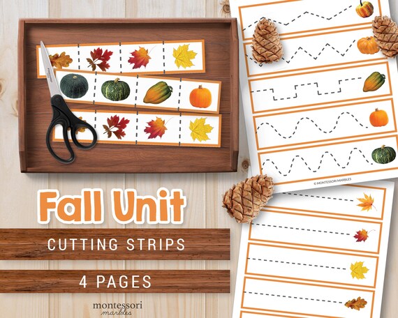 FALL AUTUMN THEME Cutting Strips for Scissor Skills - Etsy Ireland