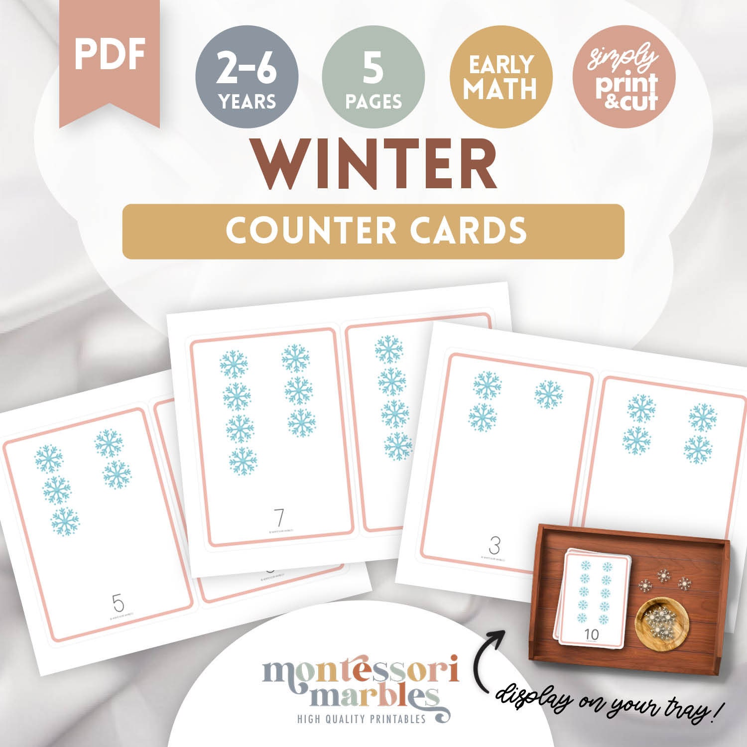 Winter Counter Cards 1-10 PDF | Number Recognition Ages 3-5 | Math ...