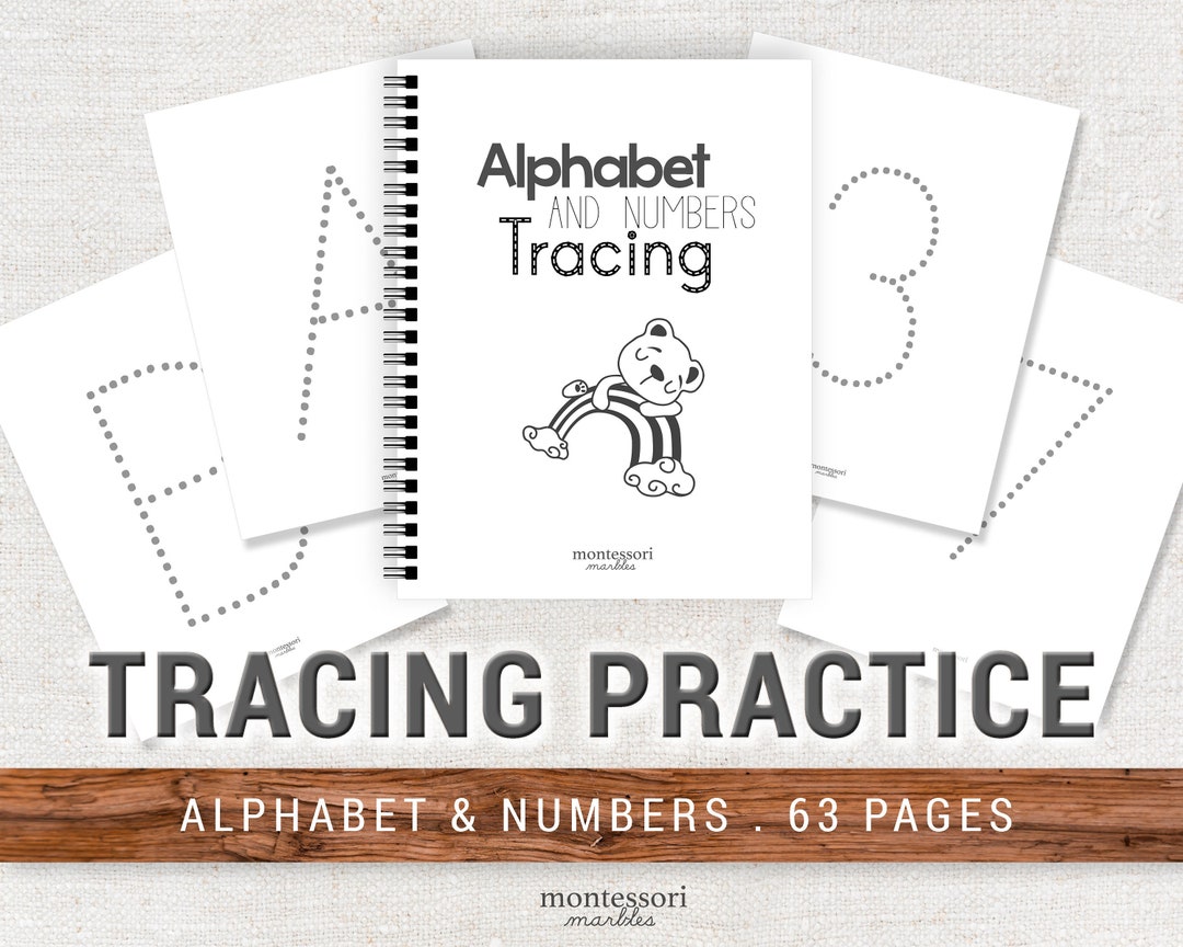 ALPHABET AND NUMBERS 63 Pages Tracing Workbook Handwriting - Etsy
