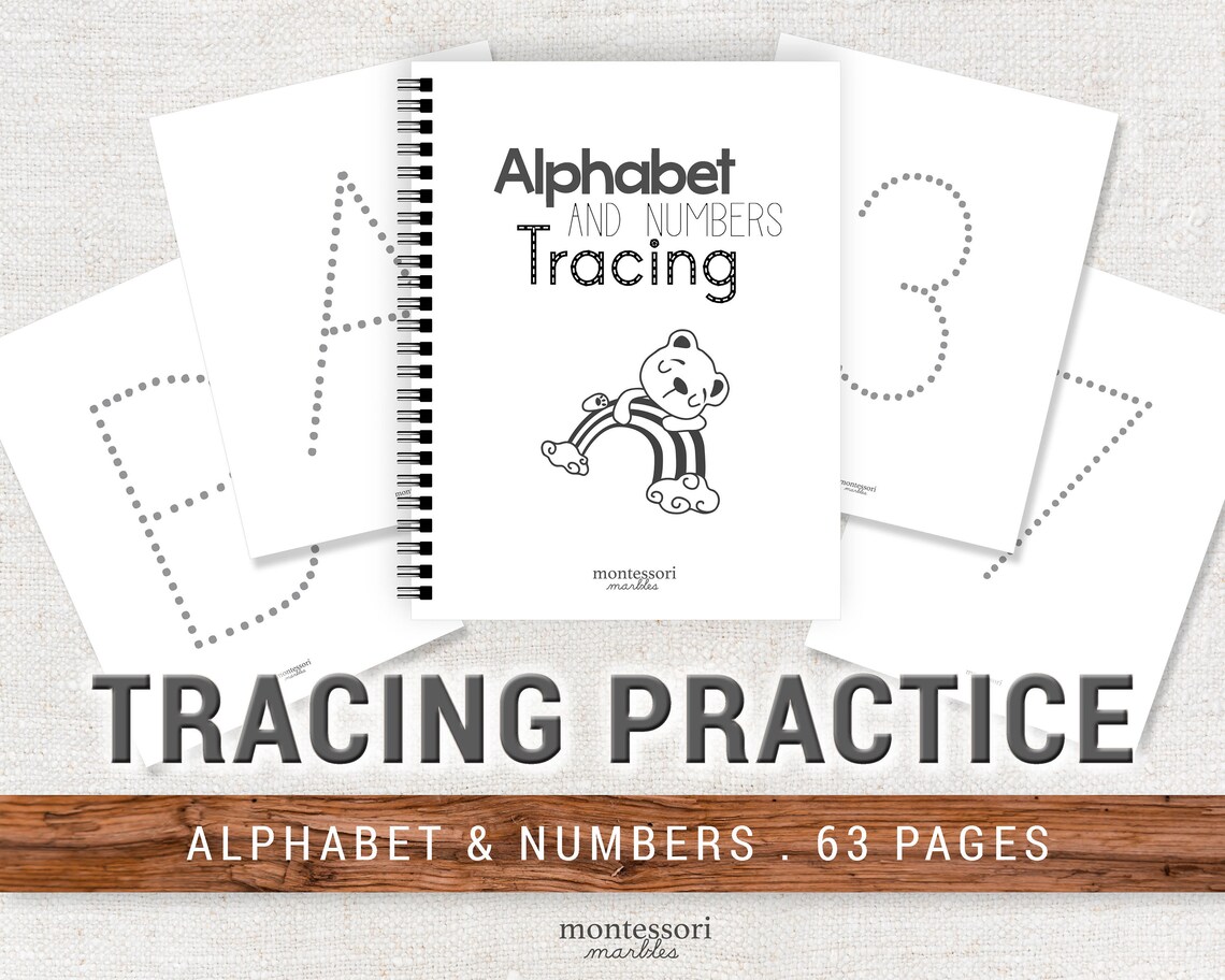 ALPHABET AND NUMBERS 63 Pages Tracing Workbook Handwriting - Etsy