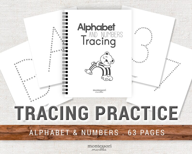ALPHABET AND NUMBERS 63 Pages Tracing Workbook Handwriting - Etsy