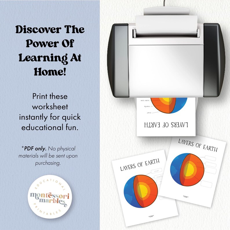Earth Layers Labeling Worksheet | Montessori Geography Printable ...