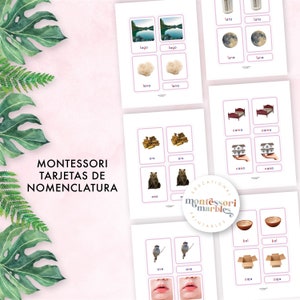 MONTESSORI SERIE ROSA Tarjetas De Nomenclature | Spanish Nomenclature ...