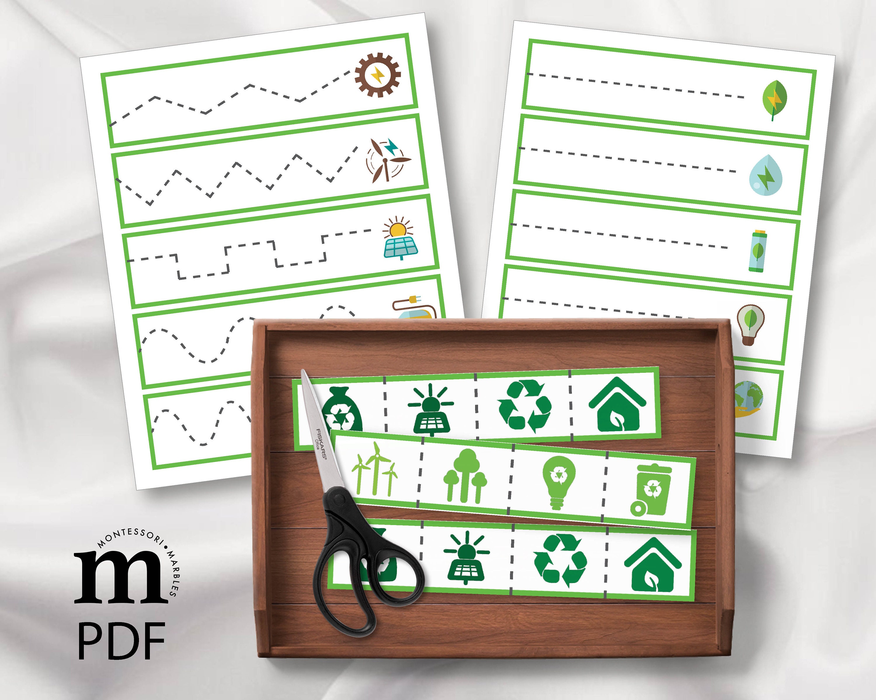 EARTH DAY Cutting Strips Printable Worksheet Activity for - Etsy
