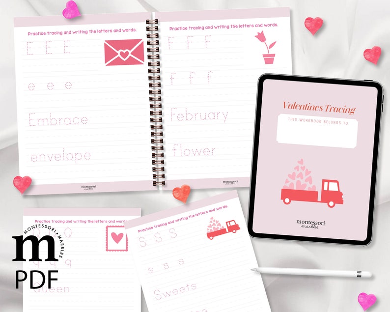 VALENTINE'S DAY Tracing Pages Handwriting Practice - Etsy