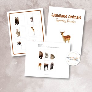 WOODLAND ANIMALS Two-piece Puzzles | Montessori Inspired Printable ...