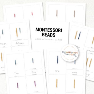 MONTESSORI GOLDEN BEADS Nomenclature Cards in Words | Kindergarten Math ...