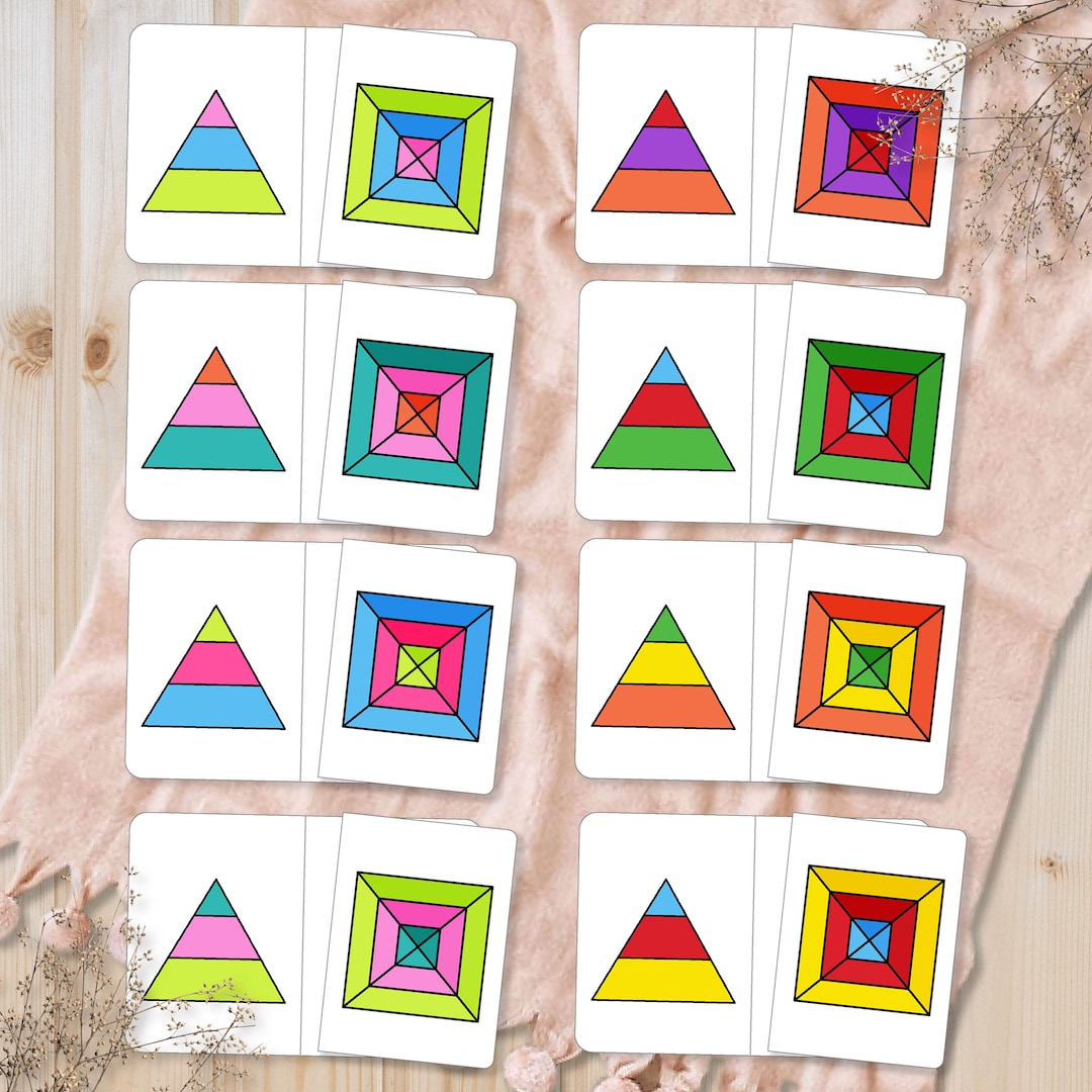 MATH PERSPECTIVE Top View and Side View Matching Cards | Montessori ...