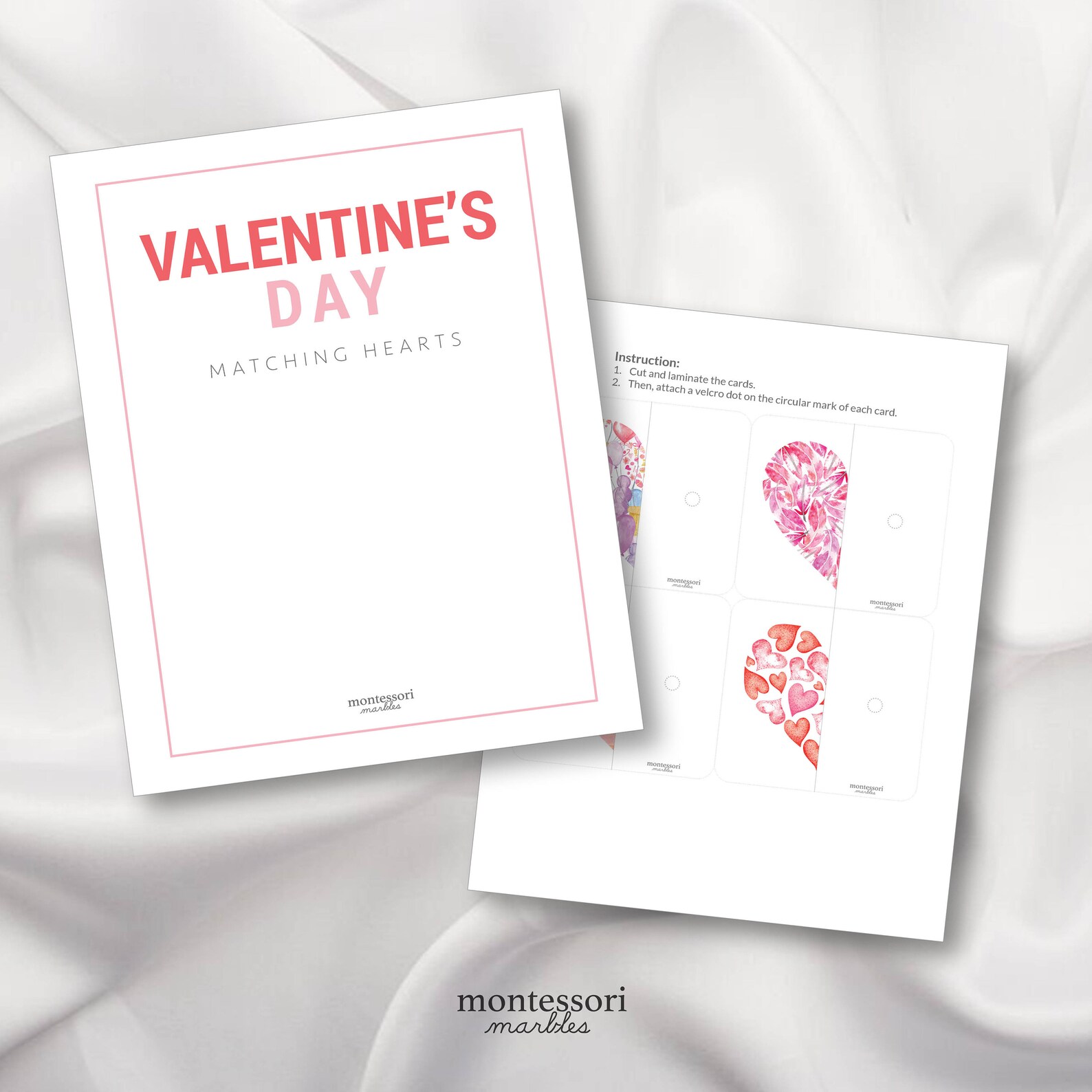 VALENTINES DAY Hearts Symmetry Matching Puzzle Montessori - Etsy