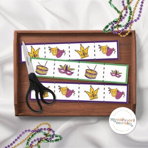 MARDI GRAS Cutting Strips for Preschool, Prek, Kindergarten, Toddler ...