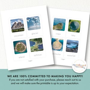 LANDFORMS Flash Cards | Montessori Inspired Cards | Social Studies ...