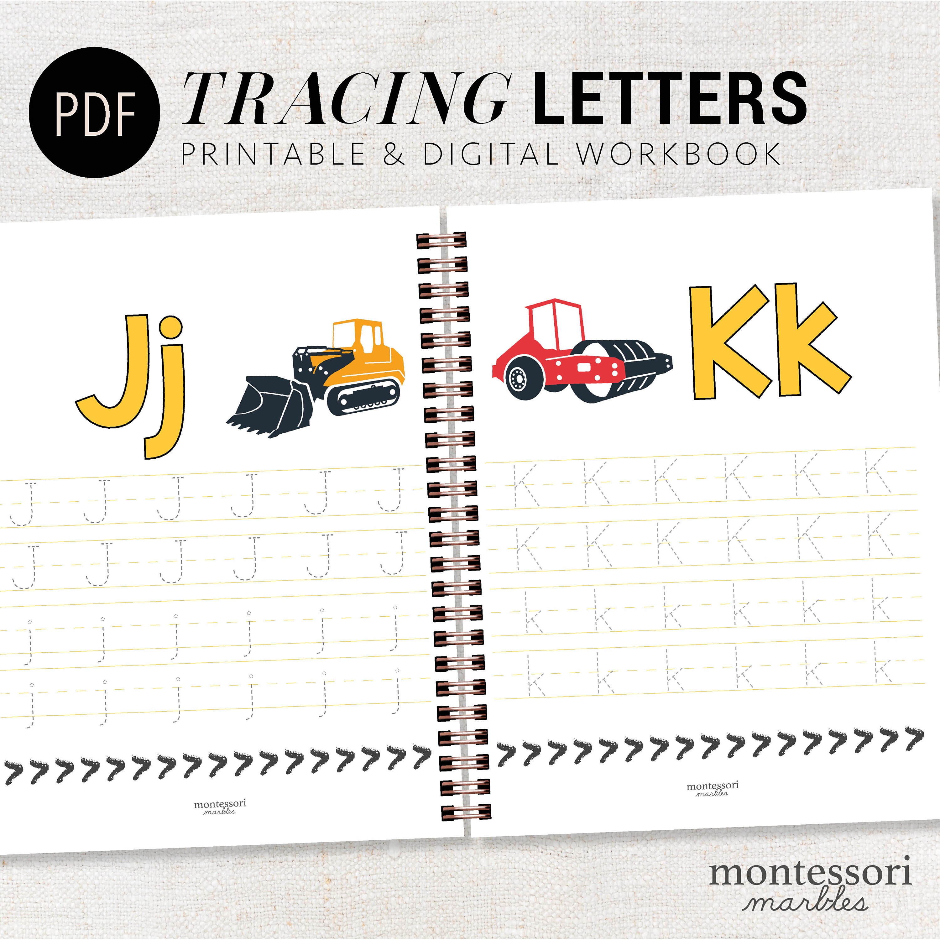CONSTRUCTION Tracing Workbook Tracing Letters for Pre-k - Etsy