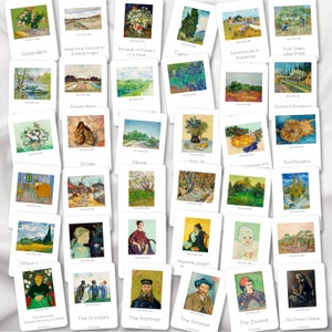 VINCENT VAN GOGH Flash Cards Famous Artists Famous Paintings Art ...