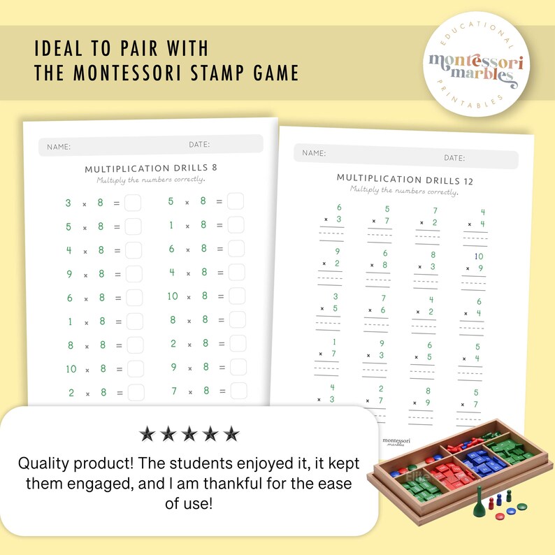 Math Multiplication Level 1 Workbook | Montessori Mathematics ...