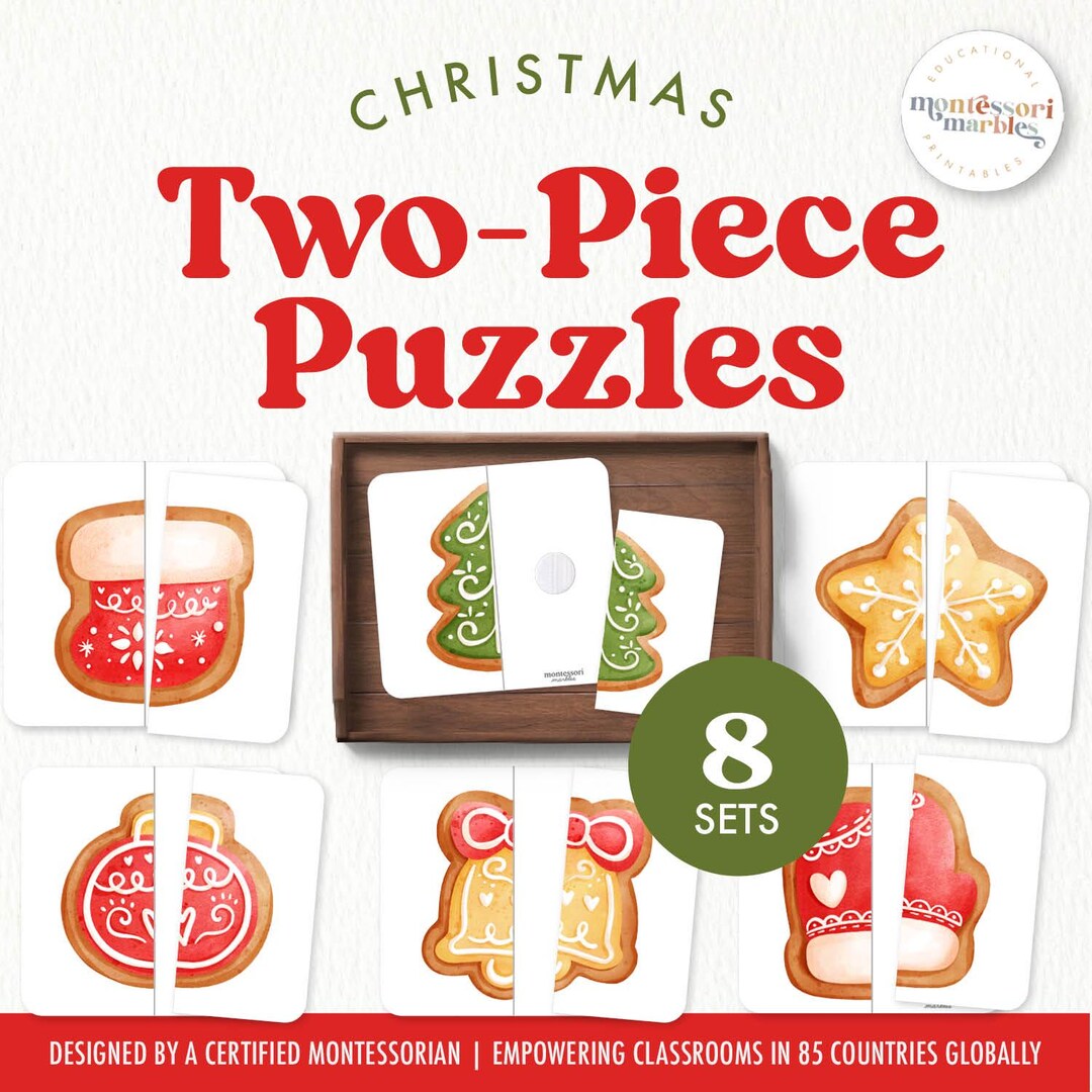 Christmas Cookies Two-piece Puzzles | Montessori Toddler Matching ...