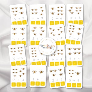 BEE UNIT Addition Clip Cards, Simple Addition for Kindergarten, Prek ...