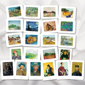VINCENT VAN GOGH Matching Picture Cards, Famous Paintings, Art History ...