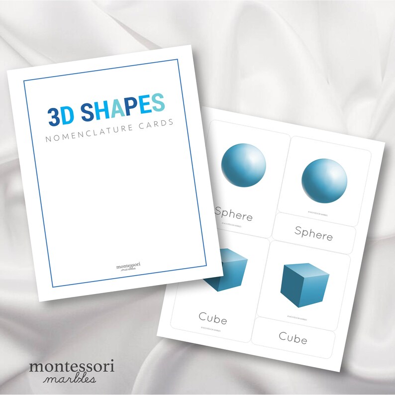3D SHAPES Montessori Nomenclature Cards Geometric Solids - Etsy