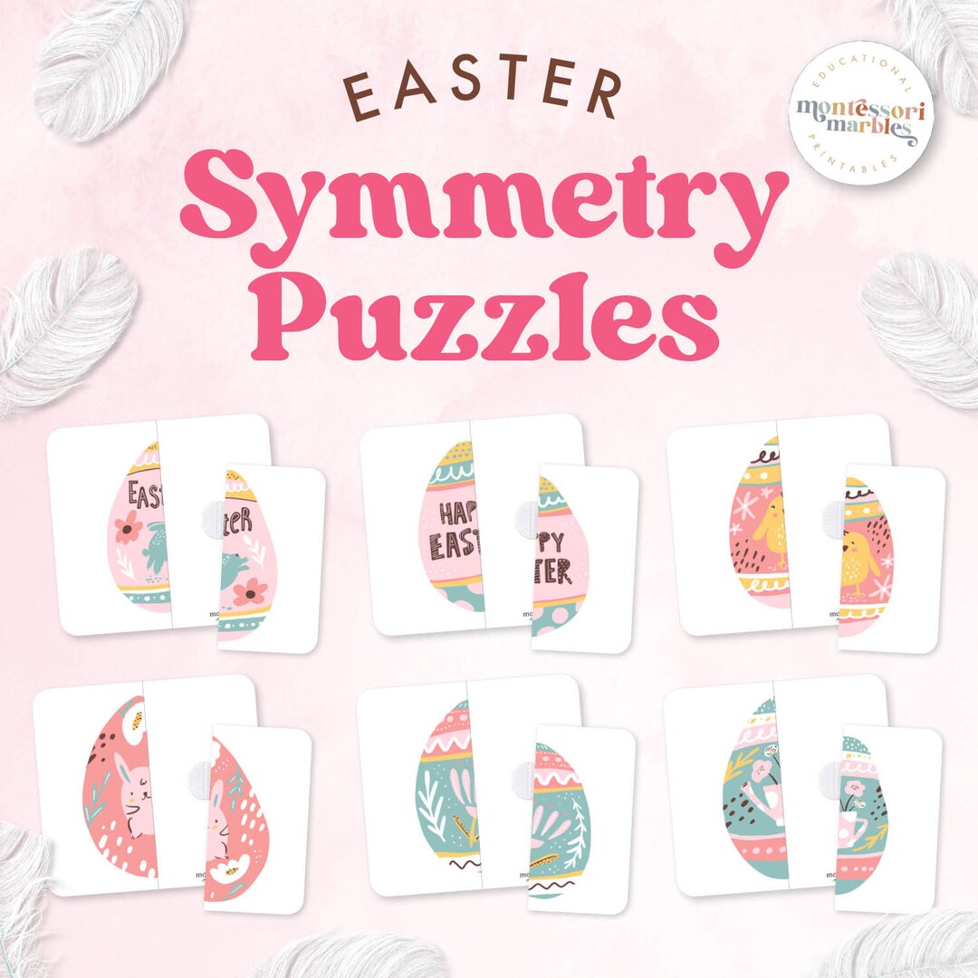 EASTER Eggs Symmetry Matching Puzzles | Montessori Inspired Visual ...