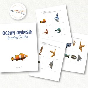 OCEAN ANIMALS Symmetry Puzzles | Montessori Inspired Printable ...