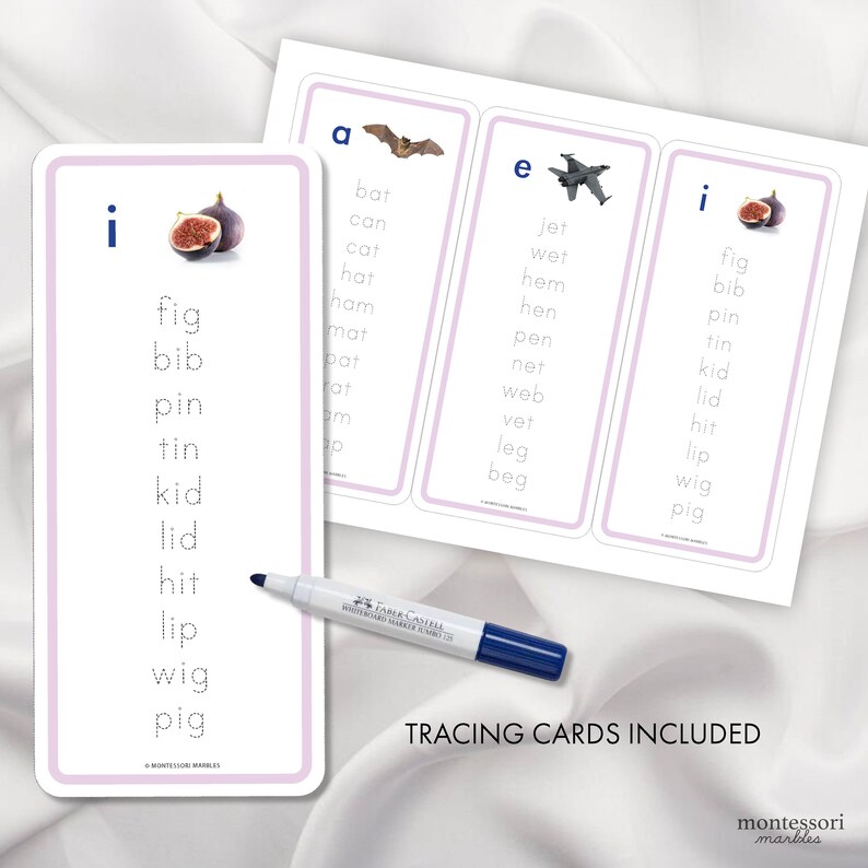 MONTESSORI PINK SERIES Short Vowels Word Lists Emerging - Etsy