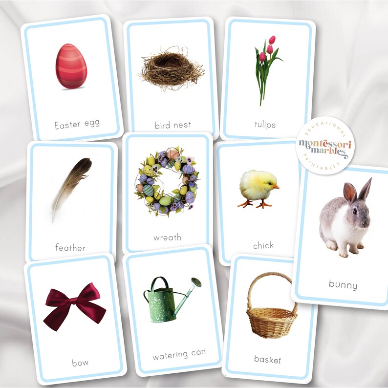 Easter Flash Cards: Montessori Vocabulary With Real Pictures - Etsy