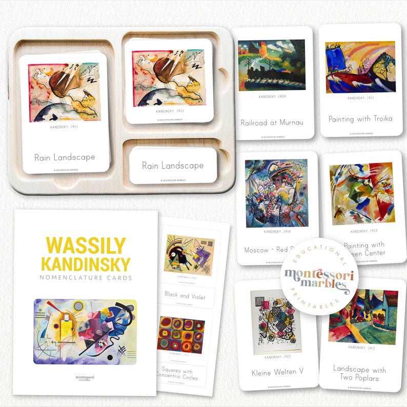 Wassily Kandinsky Nomenclature Cards PDF | 20 Sets 3-part Montessori ...