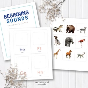 BEGINNING SOUNDS Matching Cards Montessori Activity Cards - Etsy