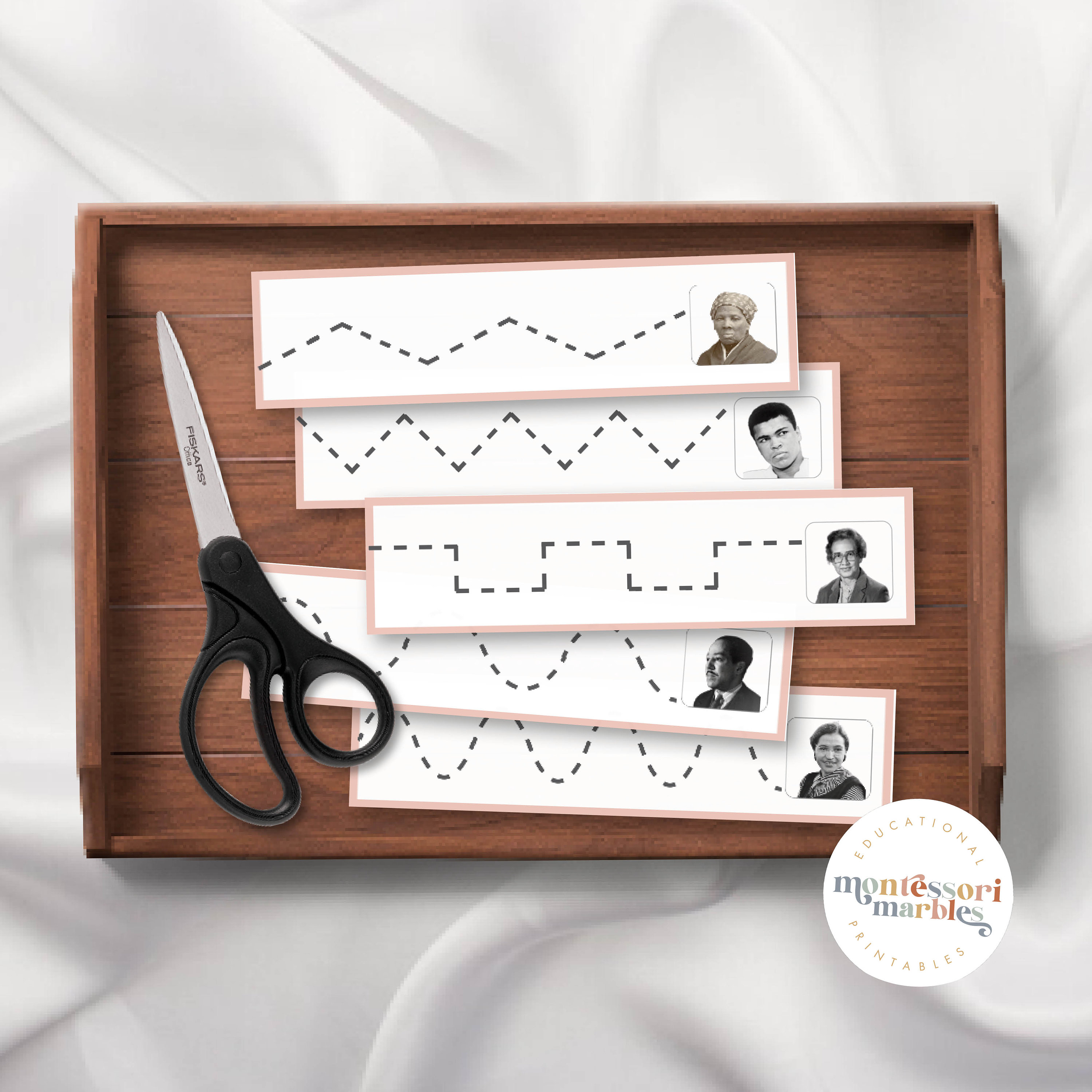 BLACK HISTORY MONTH Cutting Strips for Montessori Toddler Printable for ...