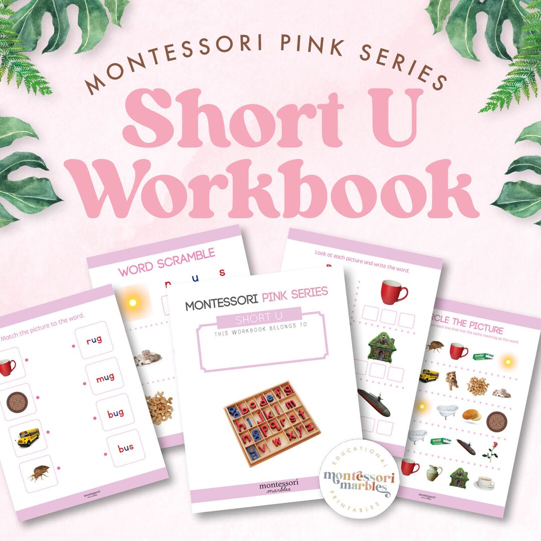MONTESSORI PINK SERIES Workbook Short U, Printable for Prek Preschool ...