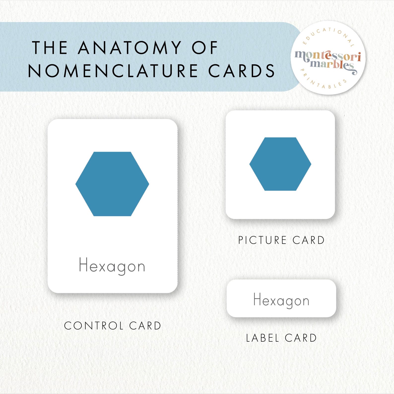 Geometric Shapes Nomenclature Cards | Montessori Shape Learning ...