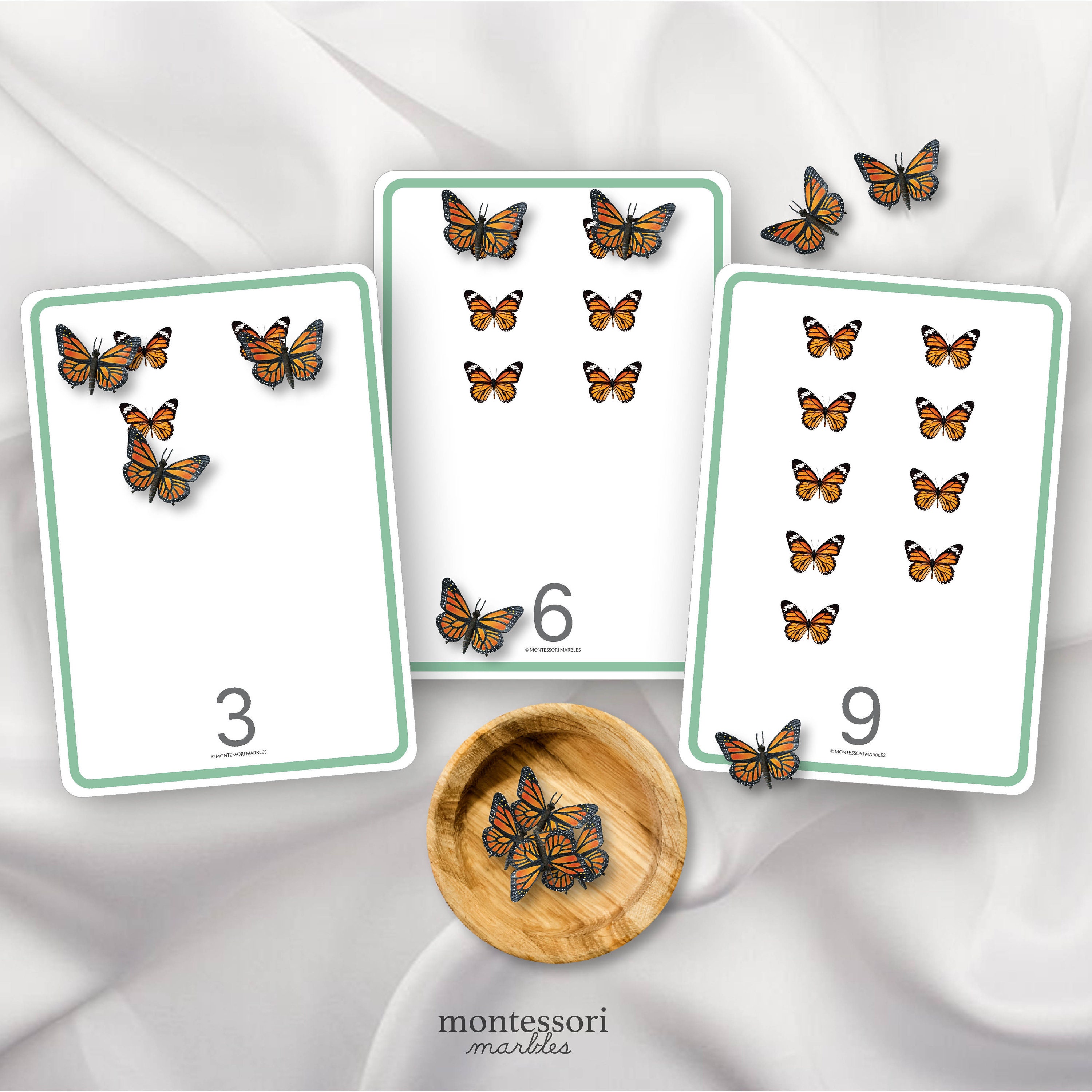 BUTTERFLY Counting Cards 1 to 10 Learn Numbers Preschool - Etsy