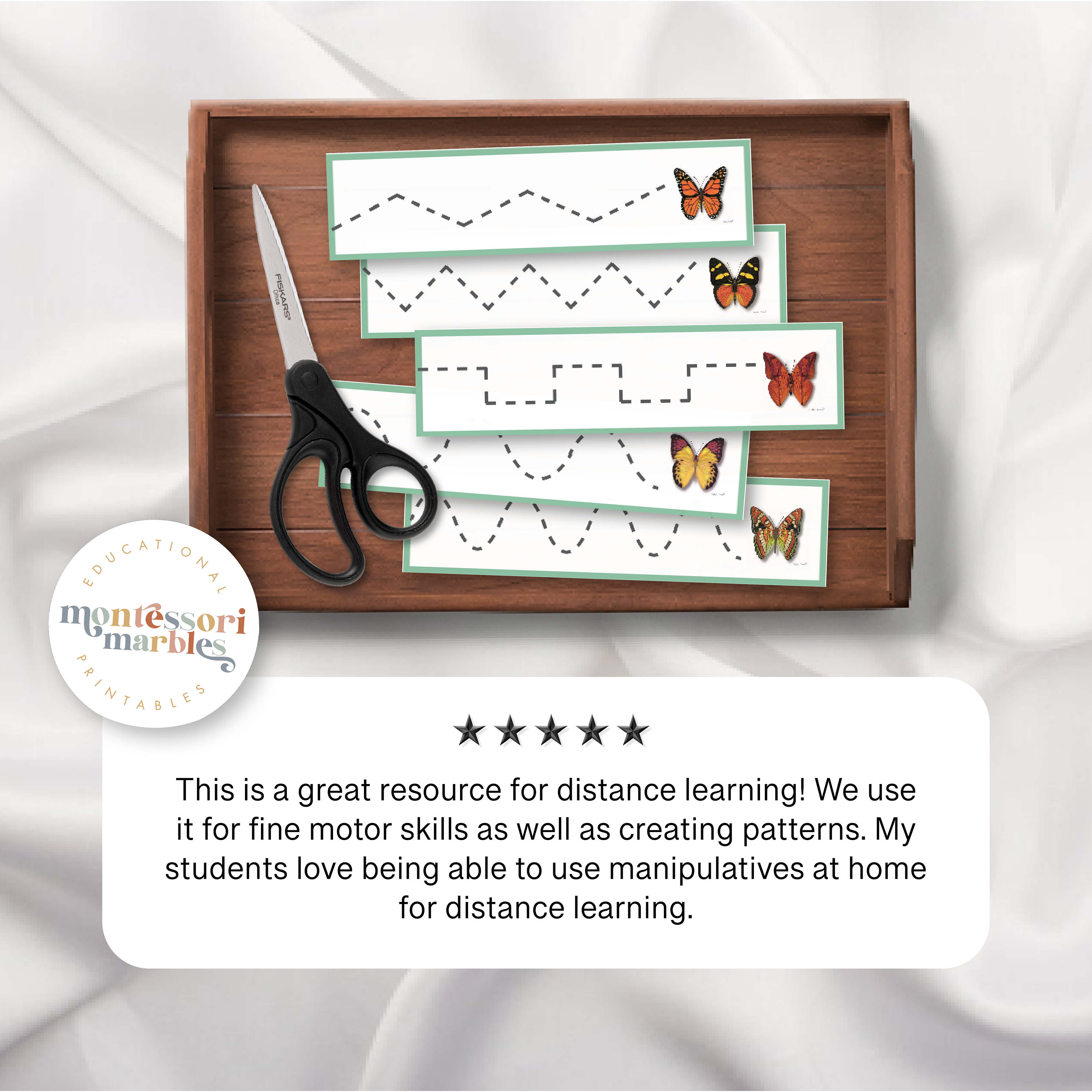 Butterfly Cutting Strips | Montessori Fine Motor Scissor Practice ...