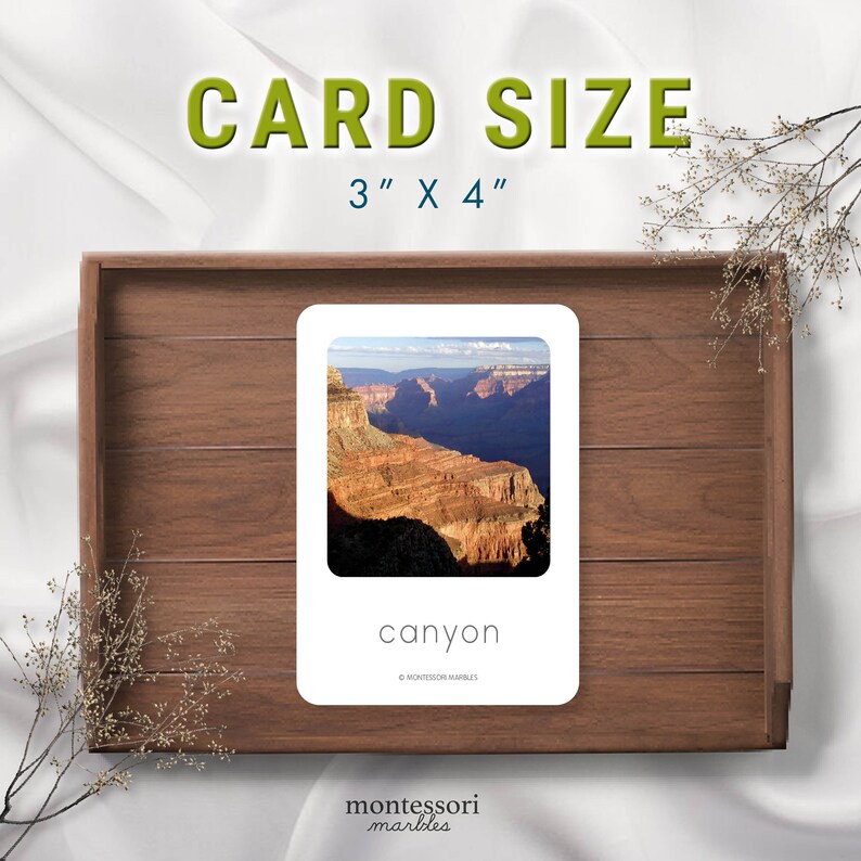LANDFORMS Flash Cards Montessori Inspired Cards Social - Etsy