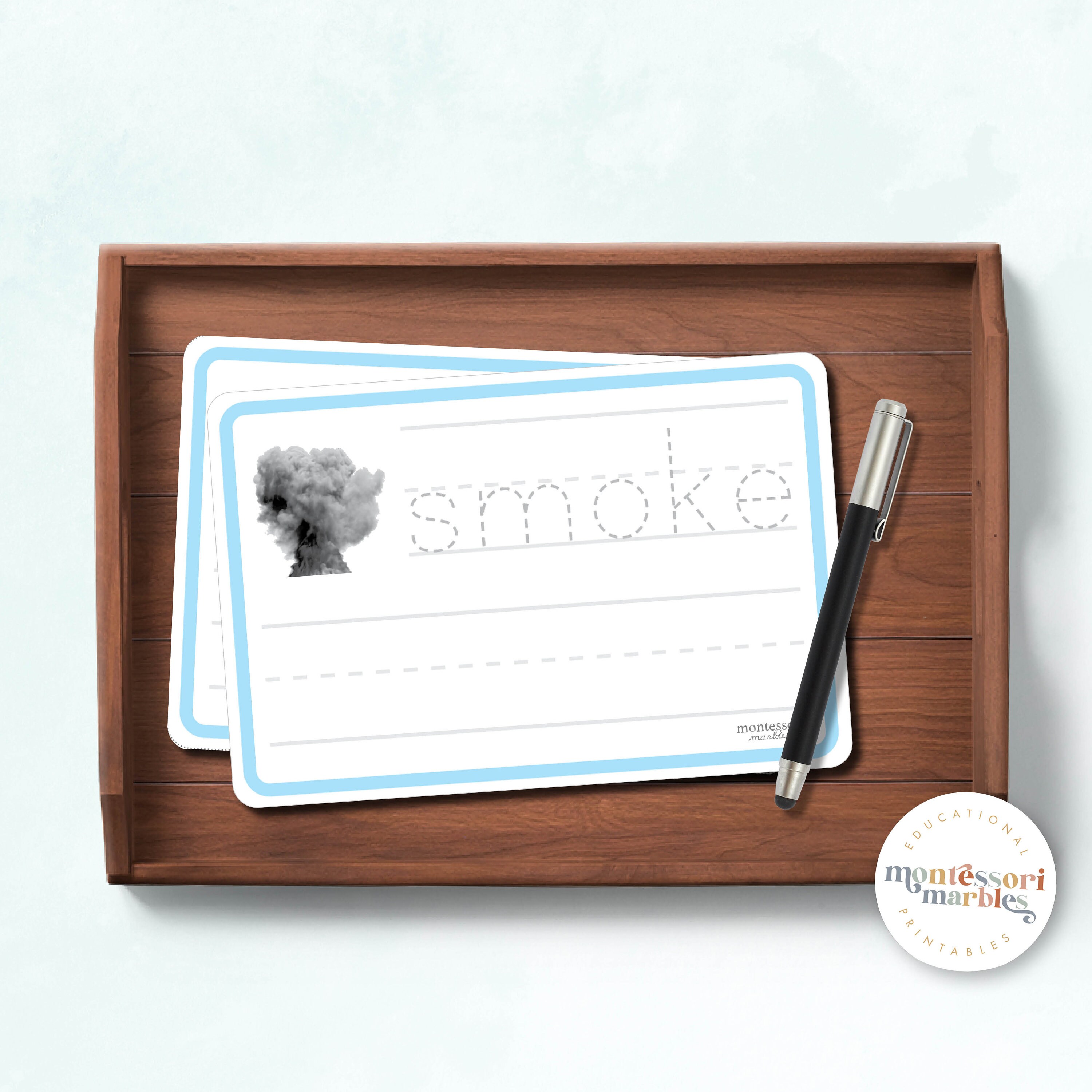 MONTESSORI BLUE Series Tracing Cards Tracing Words Consonant Blends ...