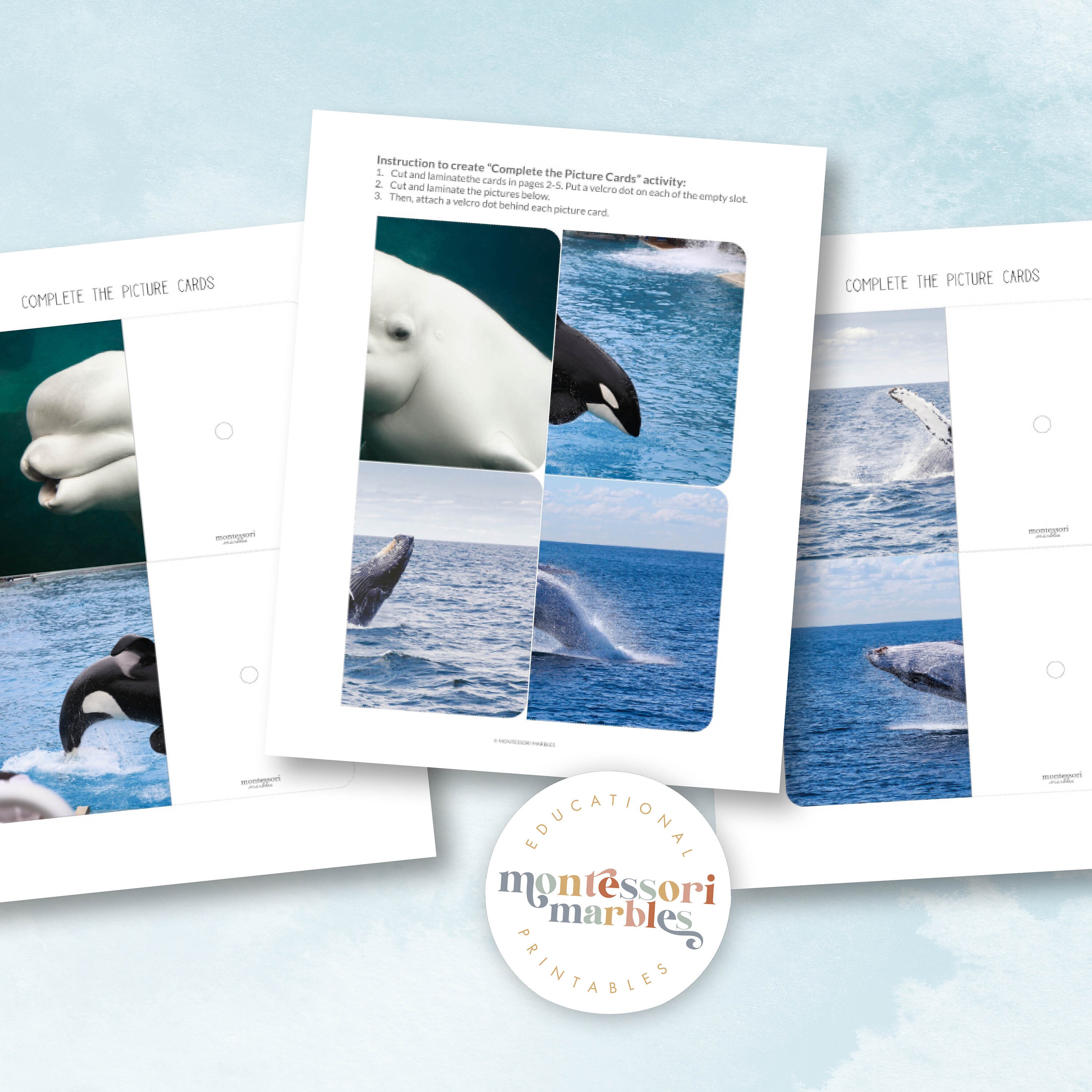 Whales Complete Pictures PDF | 8 Two-piece Puzzles Ages 2-6 | Ocean ...