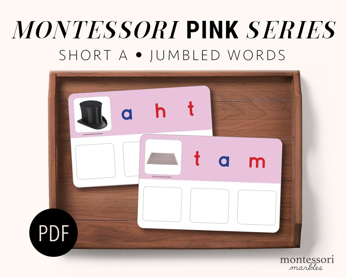 Montessori Pink Series Jumbled Word Cards for Short A - Etsy