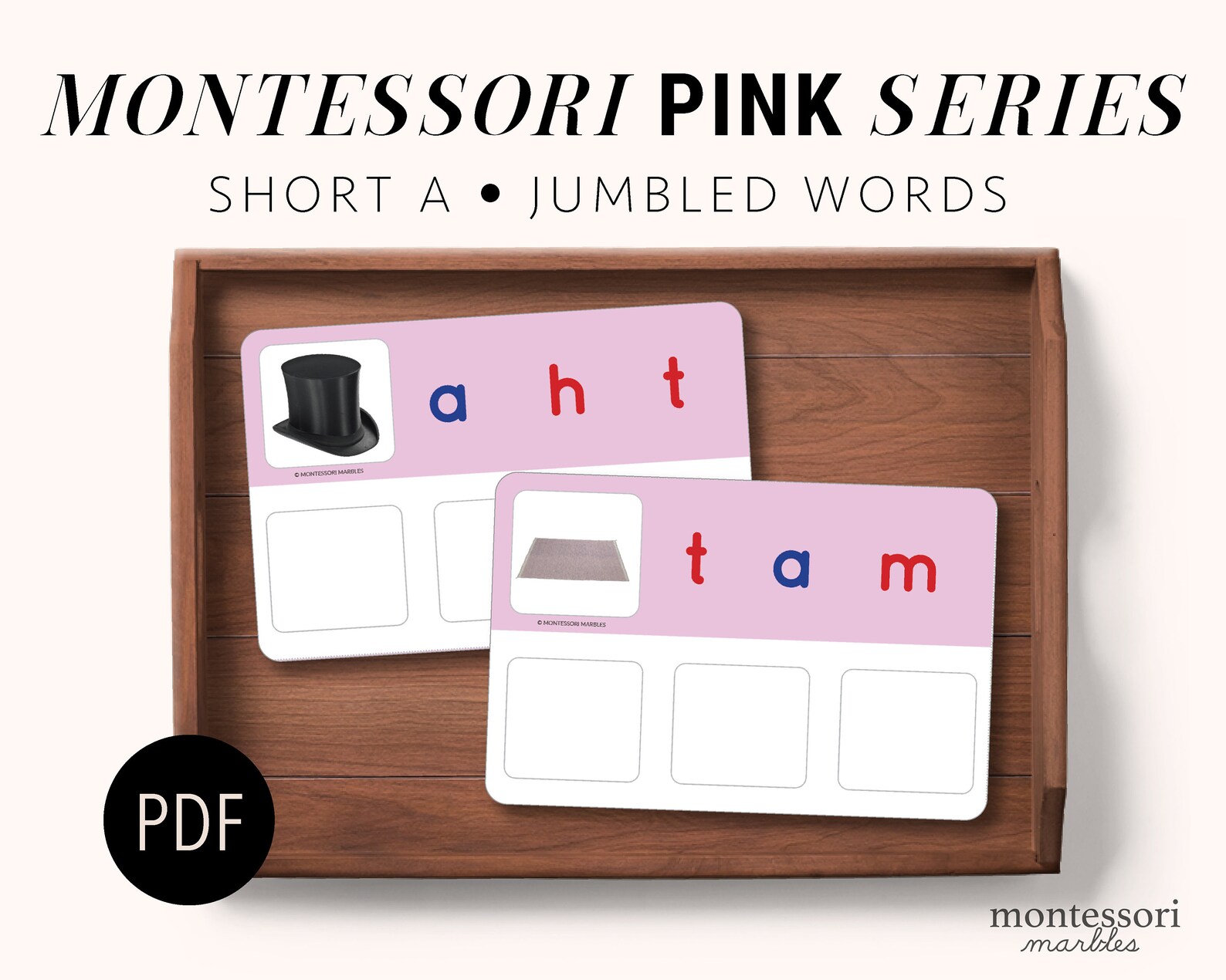 Montessori Pink Series Jumbled Word Cards for Short A - Etsy