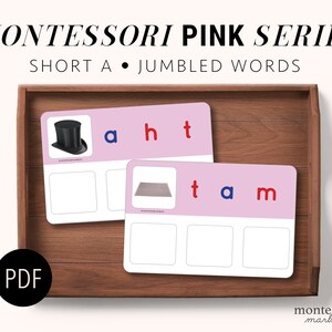 Montessori Pink Series Jumbled Word Cards for Short A - Etsy
