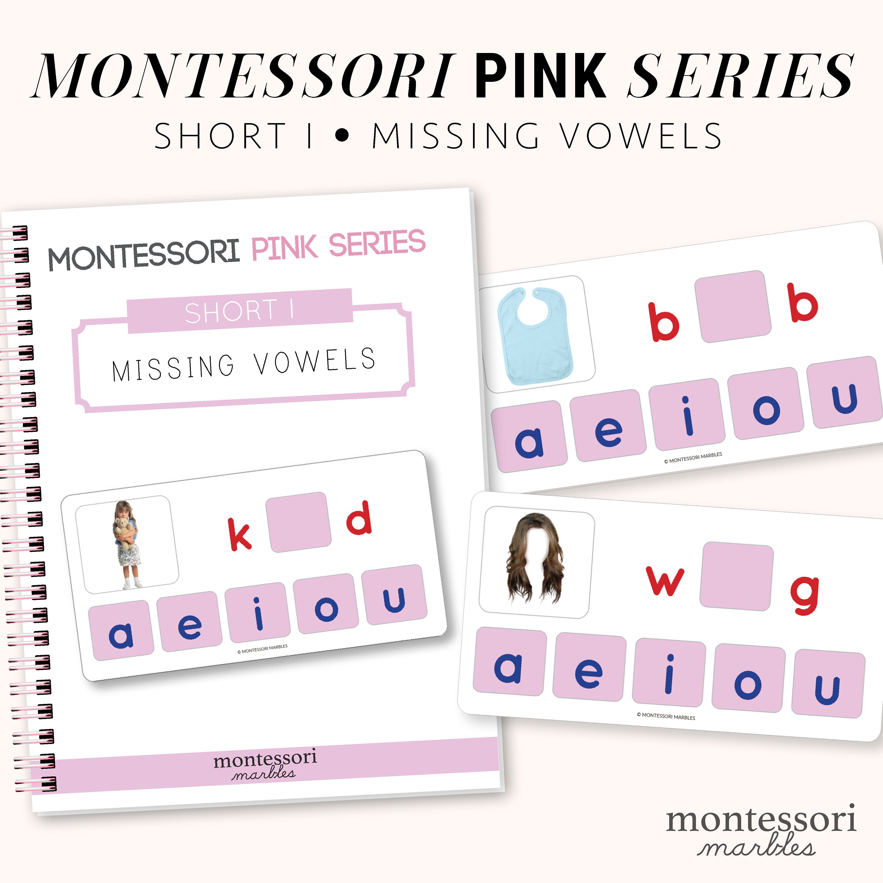 Montessori Pink Series Missing Vowel Short I Printable - Etsy