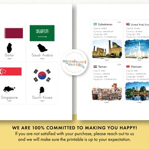 ASIA Fact Cards With Watercolor Painting of Landmarks | Montessori ...