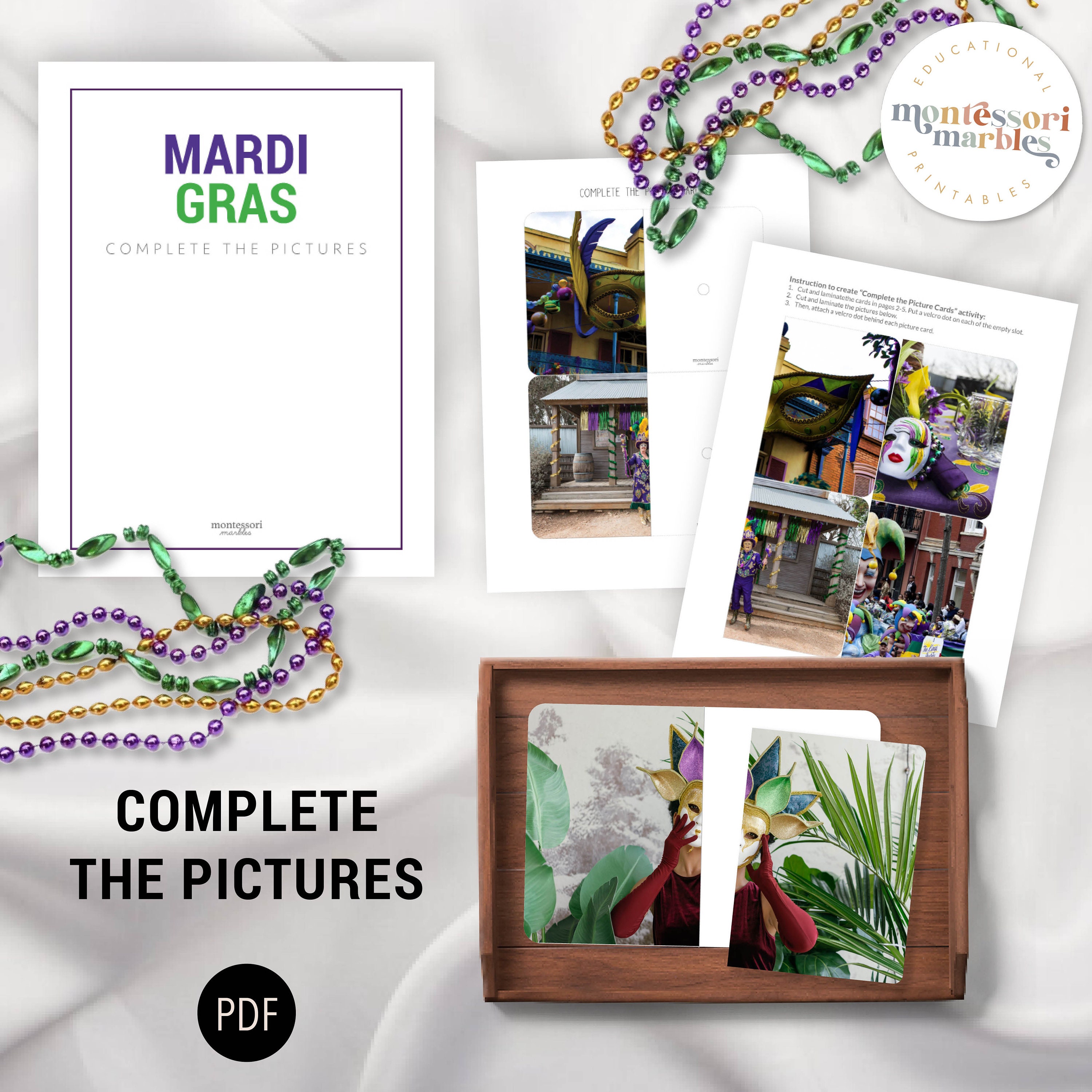 Mardi Gras Mini Bundle | Montessori Preschool Cultural Learning Set ...